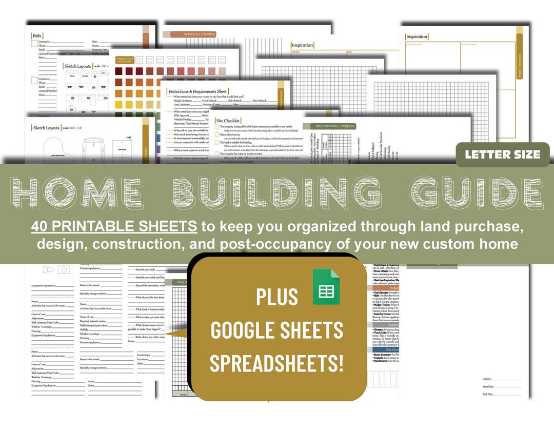 Home Building Planner Printable Guide - Etsy