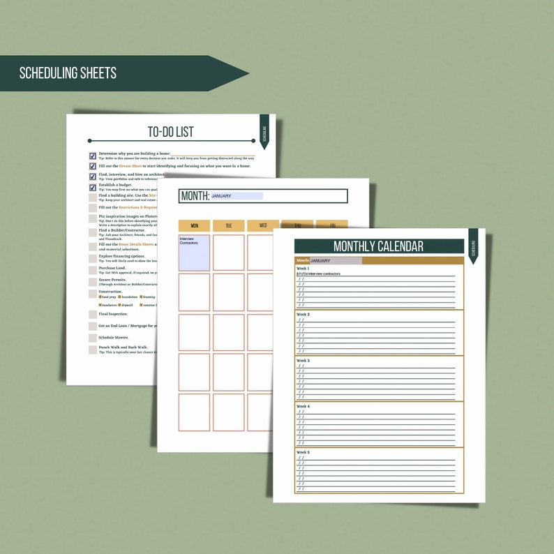 Home Building Planner, Custom Home Planner, New House Construction, New ...