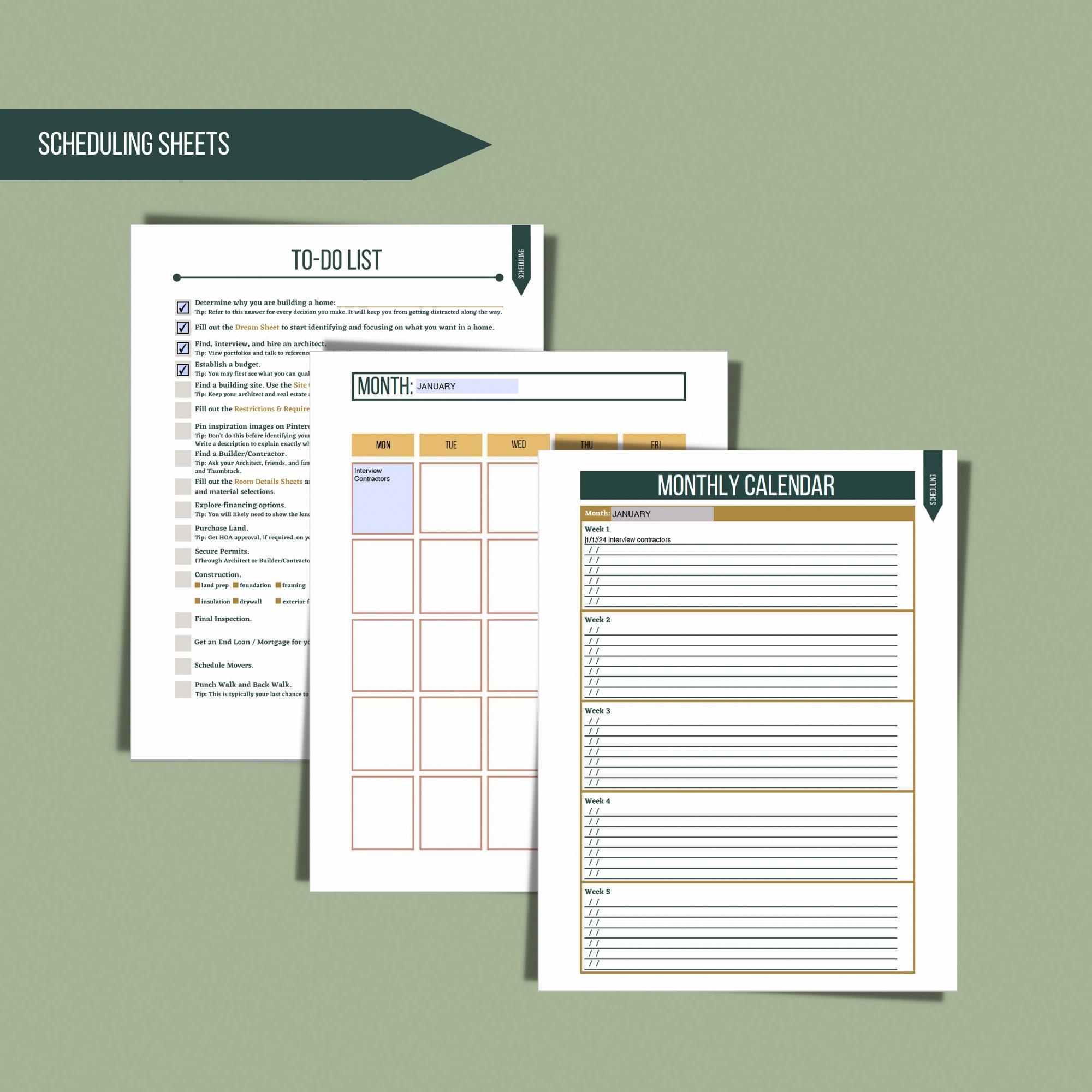 Home Building Planner, Custom Home Planner, New House Construction, New ...