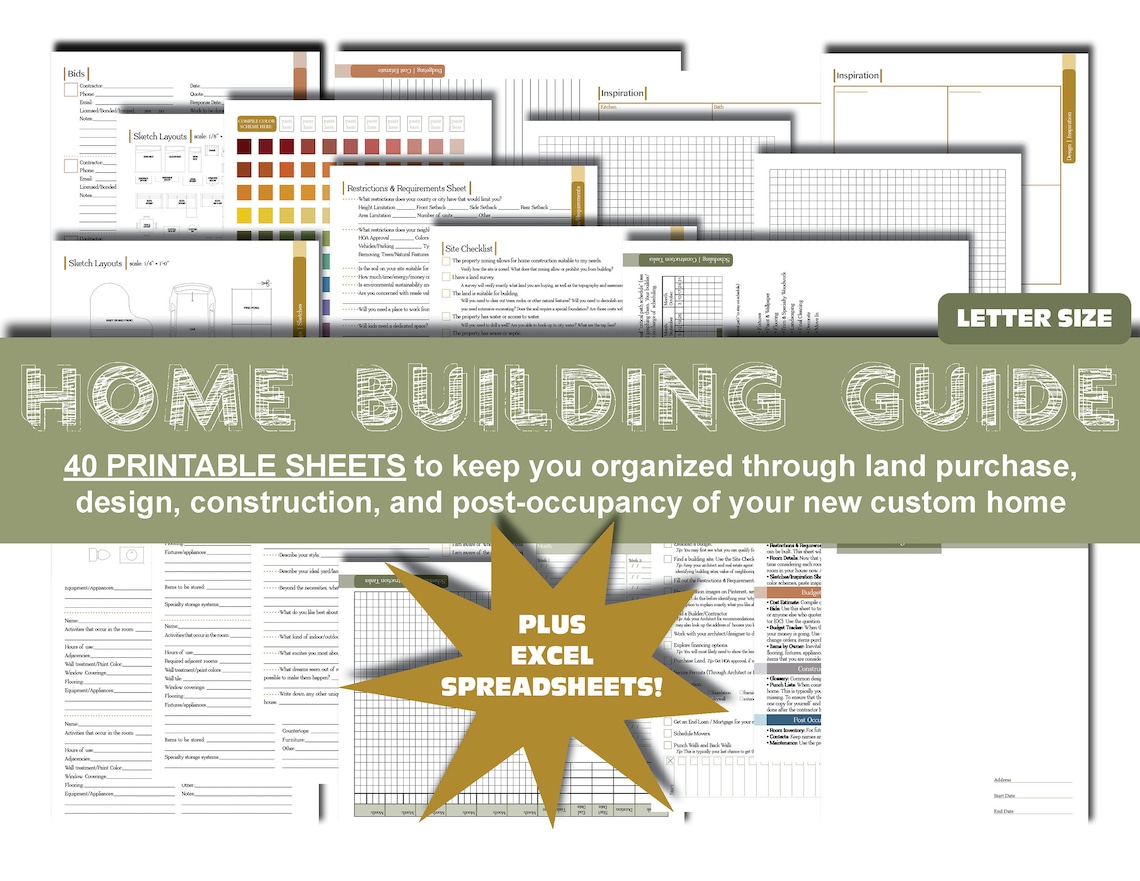 Home Building Planner Printable Guide | Etsy