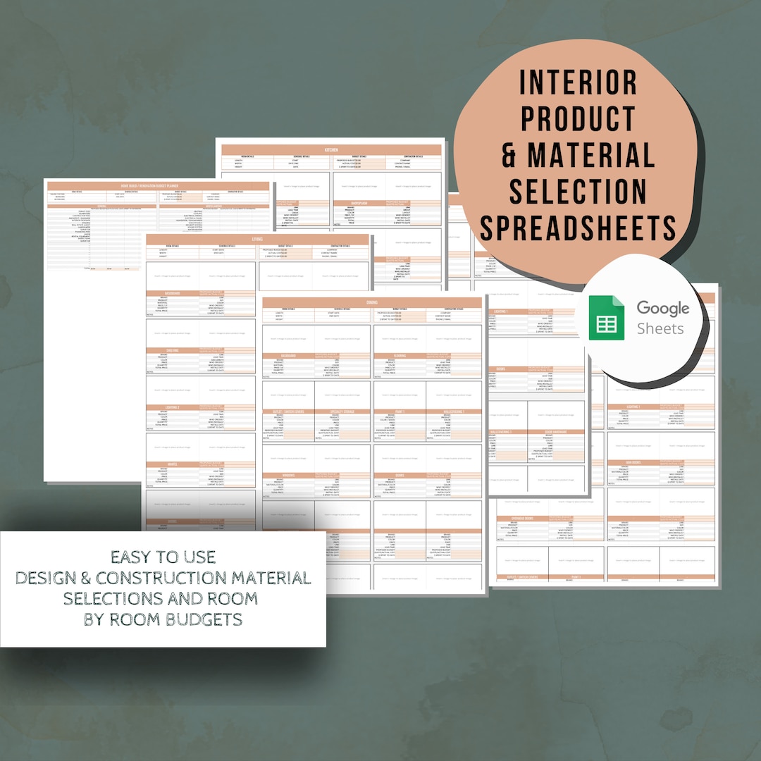 Interior Design Selection Renovation Budget Spreadsheets Remodel New ...