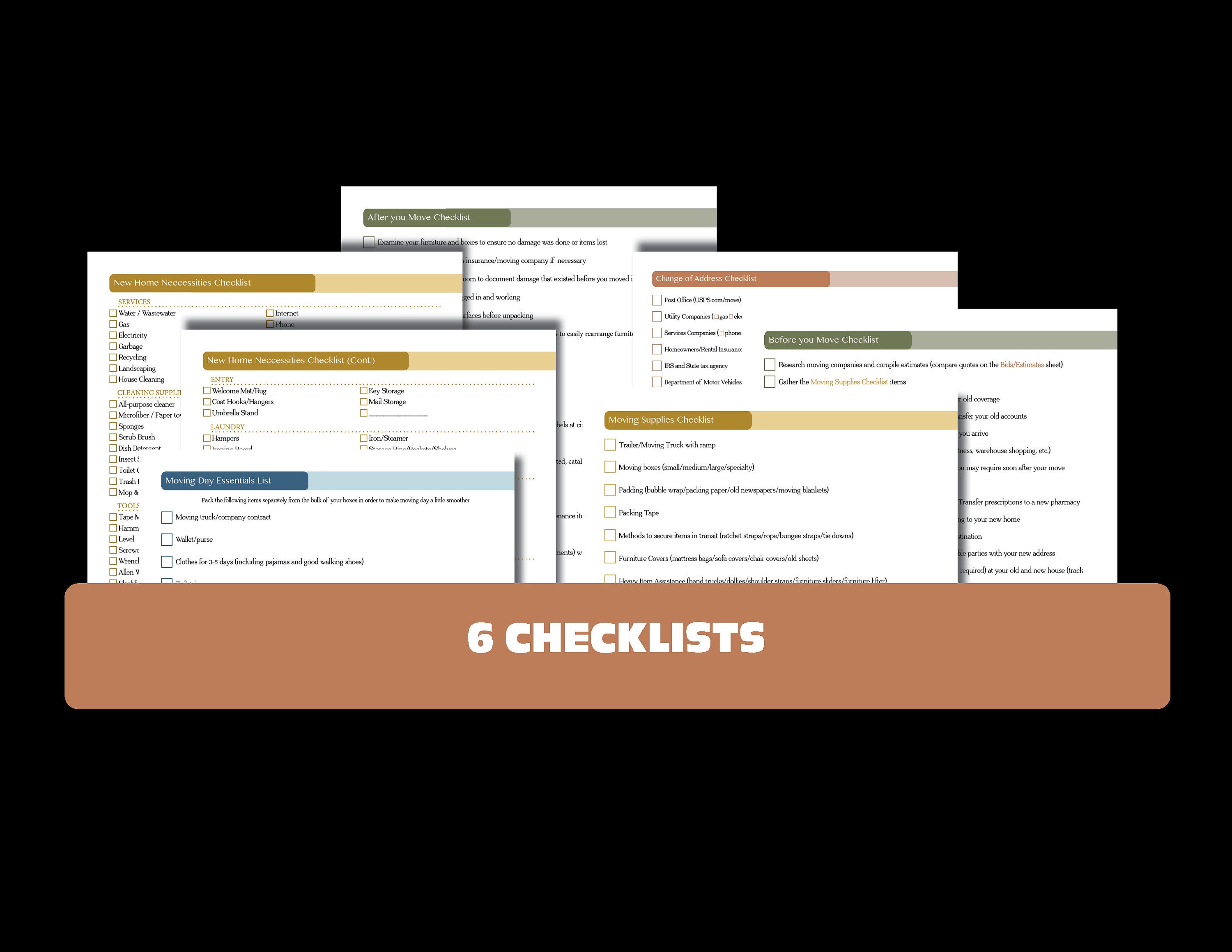 Moving Planner Checklists Relocation Guide Moving PCS Military Move ...