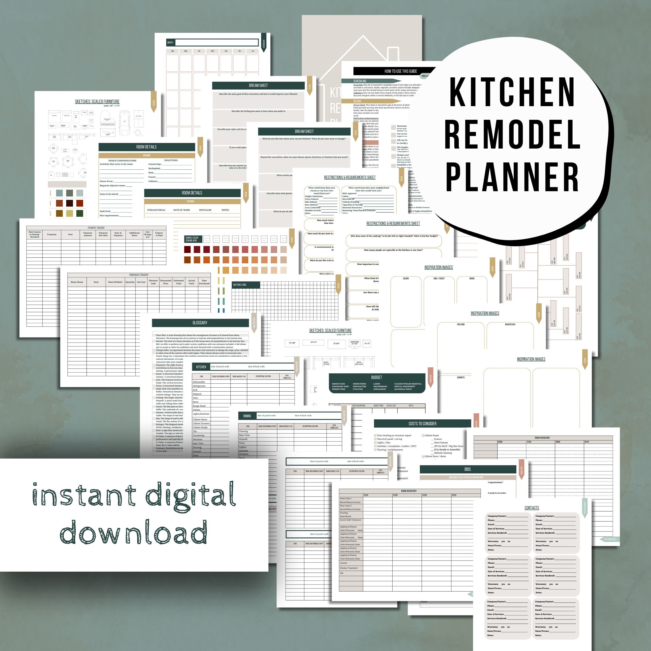 Kitchen Remodel Planner Design Guide Kitchen Custom Planner Farmhouse ...