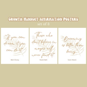 Printable Growth Mindset/affirmation Posters- Set of 3 - Etsy