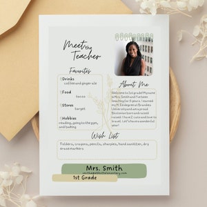 Printable Meet the Teacher- Minimalist Classroom - Etsy