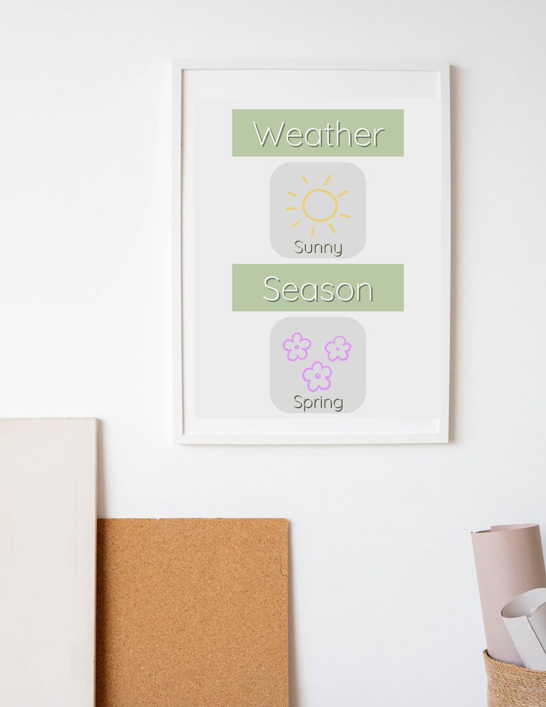 Printable Weather Chart With Matching Icons- Weather and Season - Etsy