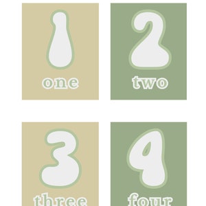 Printable Number Flash Cards- Sage Neutrals (minimalist Classroom) - Etsy