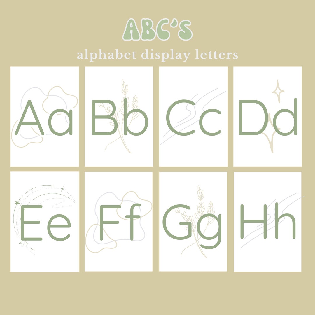 Alphabet Display Letters Printable - Etsy