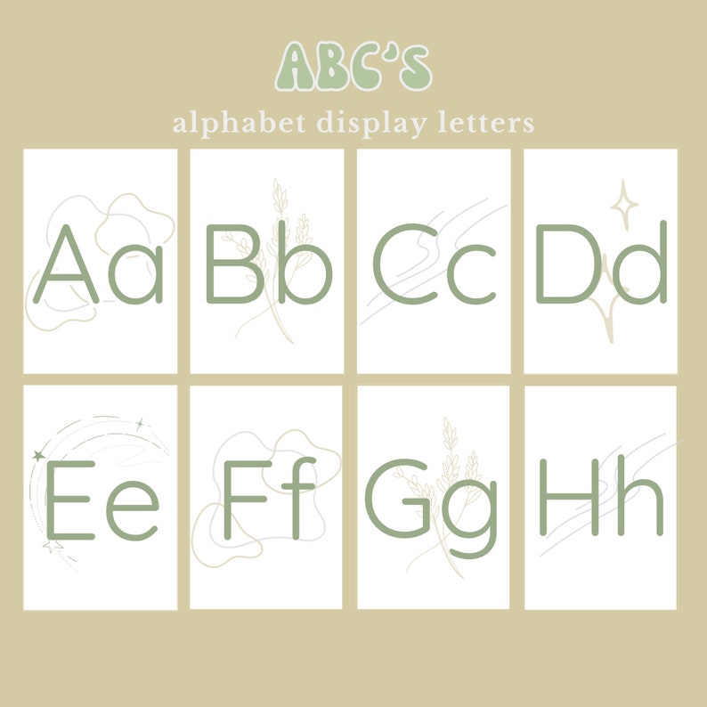 Alphabet Display Letters Printable - Etsy