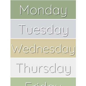Days of the Week - Sage Neutral Printable (minimalist Classroom) - Etsy