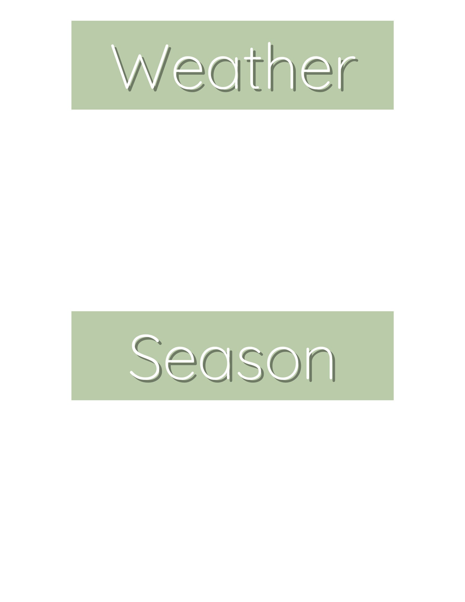 Reggio Emilia Inspired Weather and Seasons Chart With Icons- Sage ...