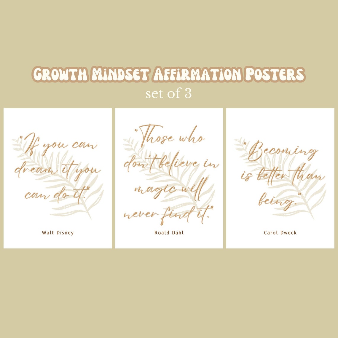 Printable Growth Mindset/affirmation Posters- Set of 3 - Etsy