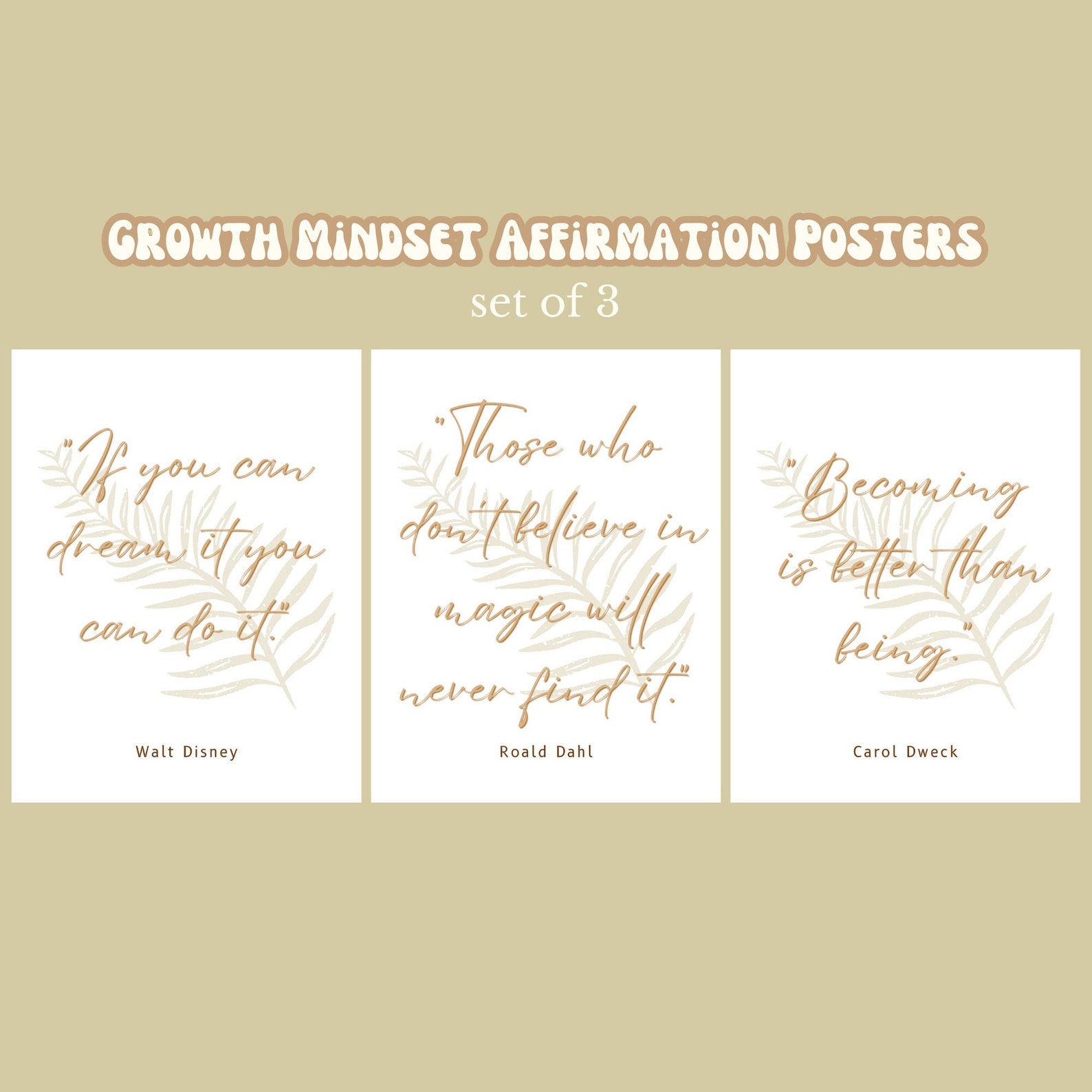 Printable Growth Mindset/affirmation Posters- Set of 3 - Etsy