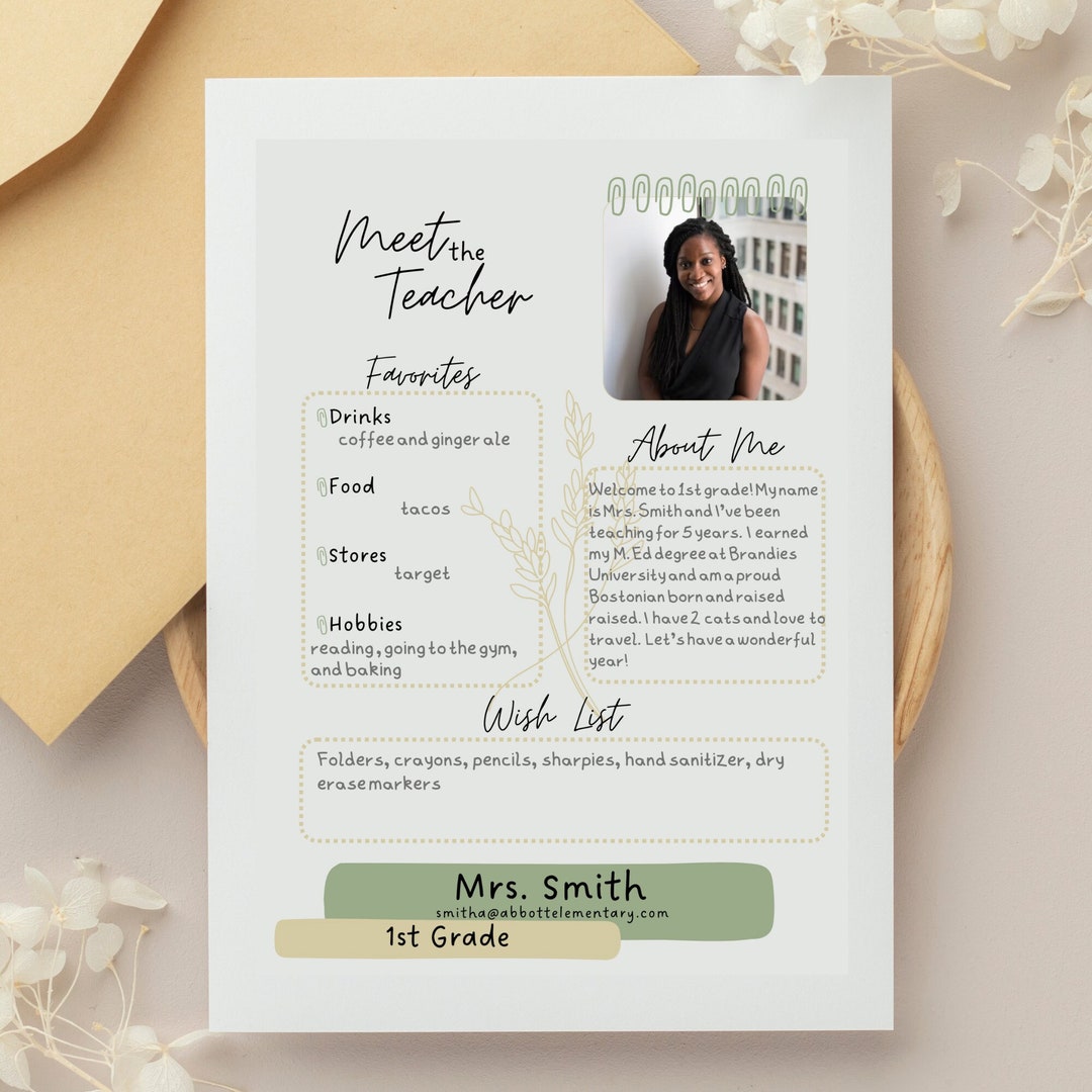 Printable Meet the Teacher- Minimalist Classroom - Etsy