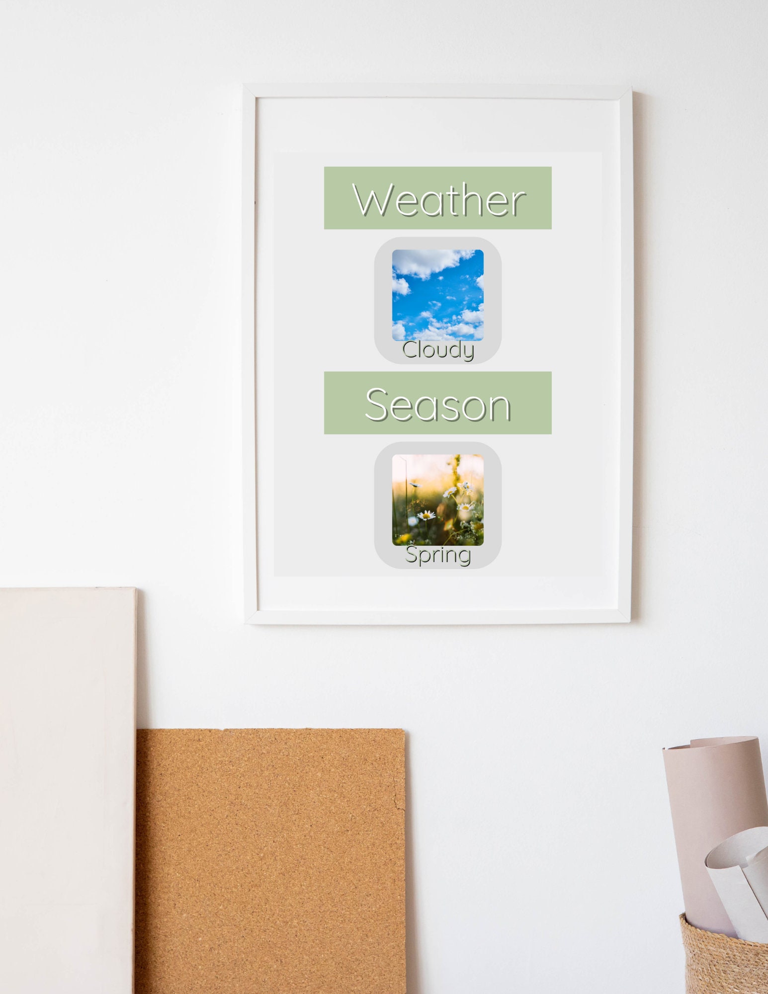 Reggio Emilia Inspired Weather and Seasons Chart With Icons- Sage ...