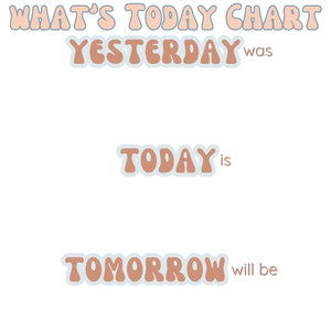 Whats Today Chart Printable, Preschool Days of the Week Chart- Cotton ...