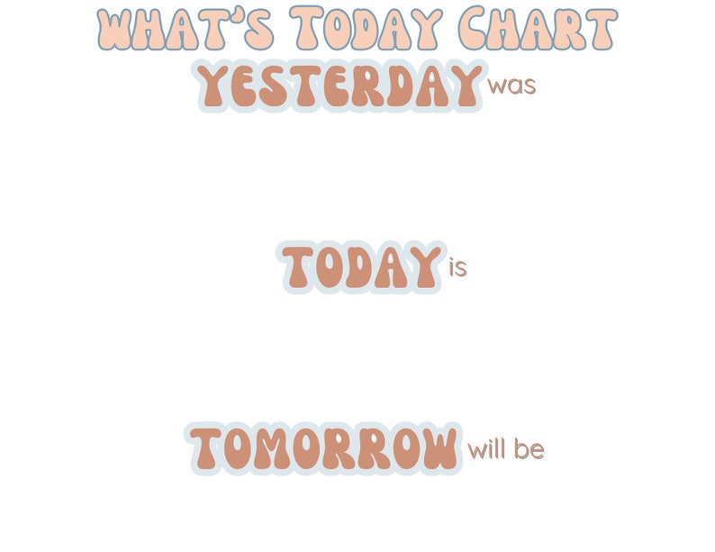 Whats Today Chart Printable, Preschool Days of the Week Chart- Cotton ...