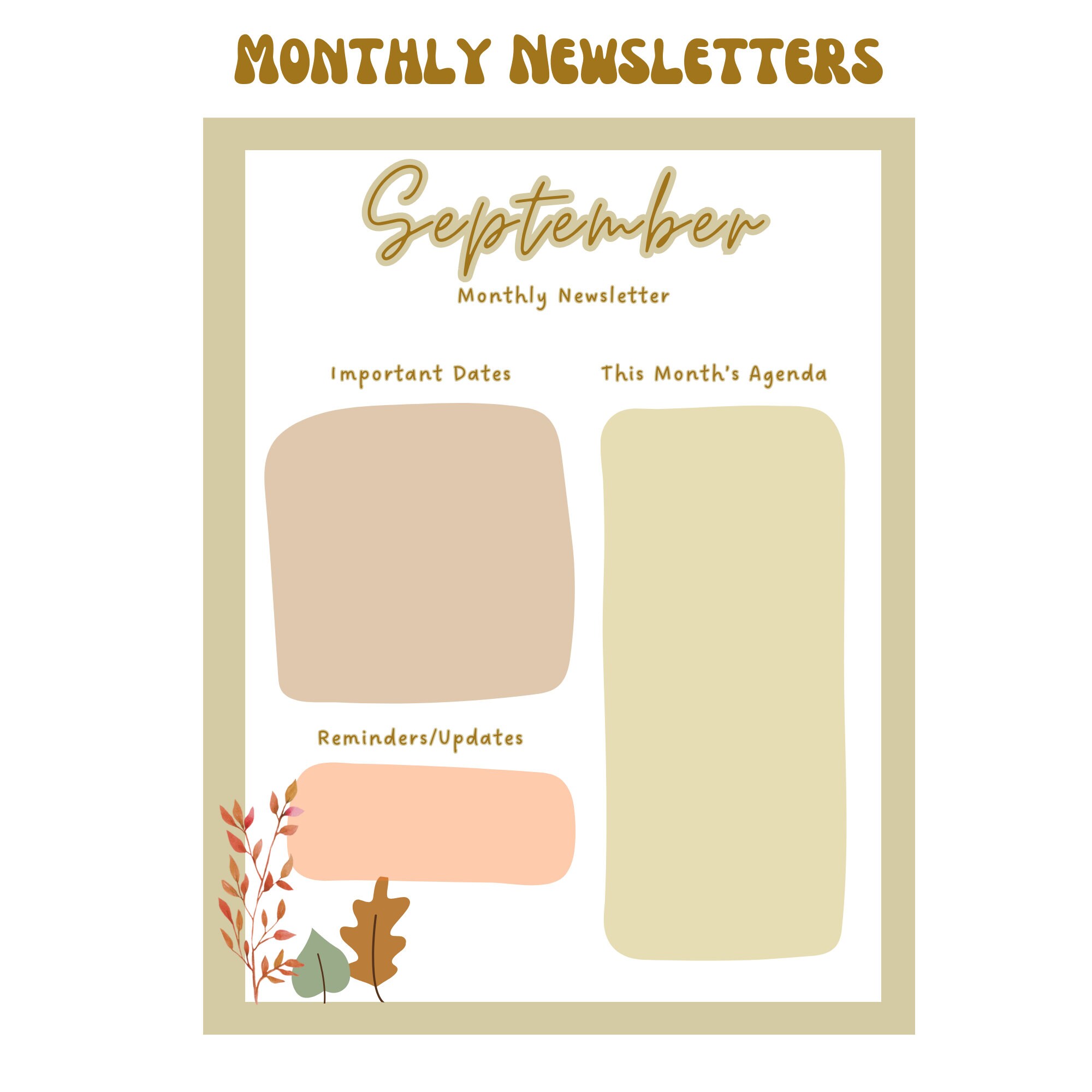 Printable Monthly Newsletters- Classroom and School Wide - Etsy