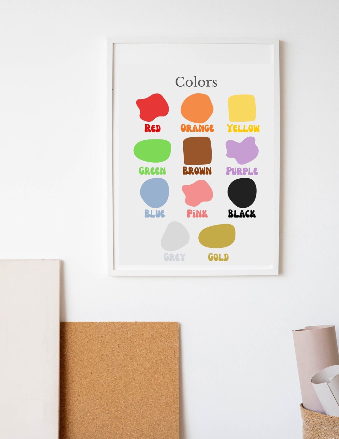 Printable Colors Chart (minimalist Classroom) - Etsy