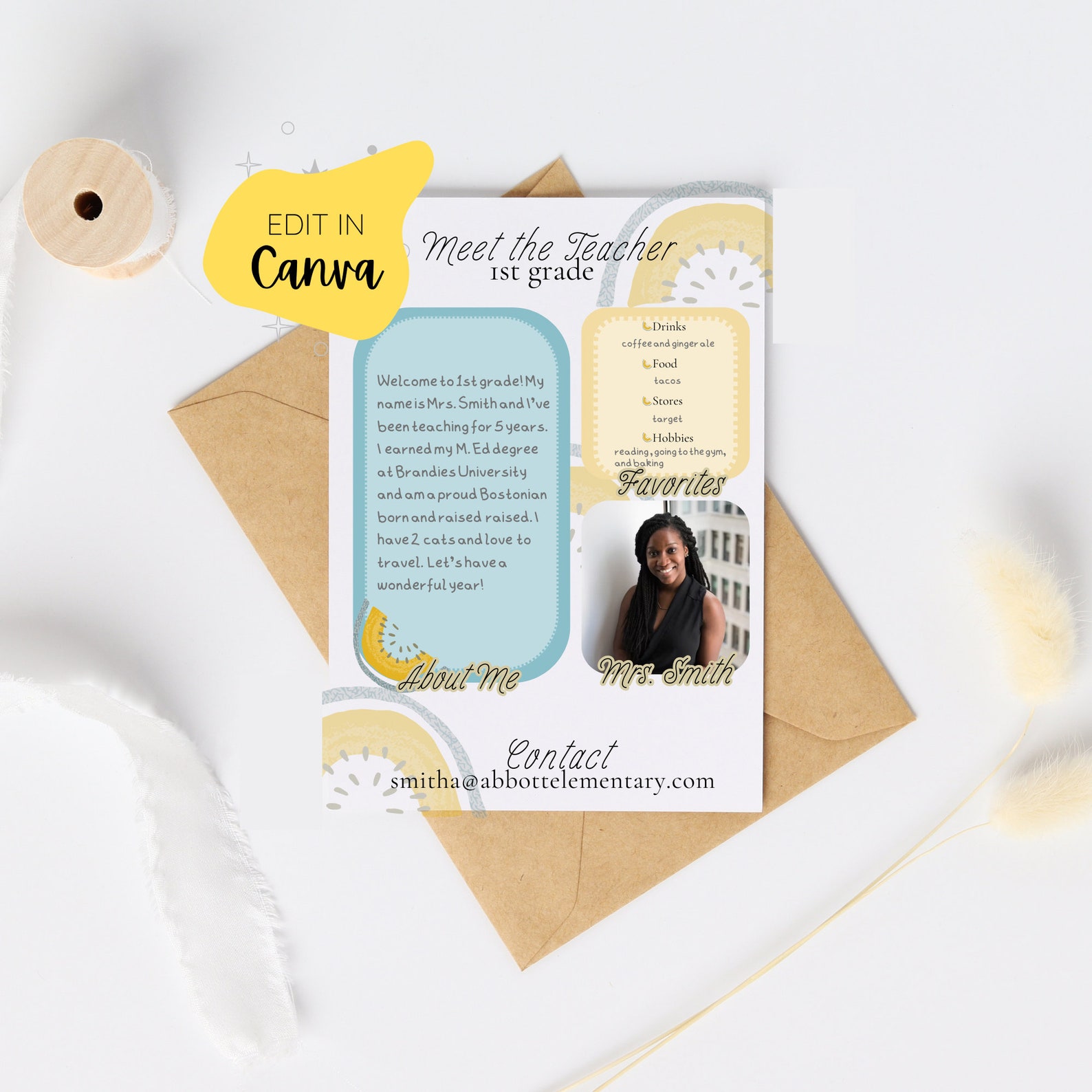 Editable Meet the Teacher Form- Canva Template - Etsy