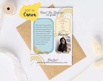 Editable Meet the Teacher Template Minimalist Classroom - Etsy