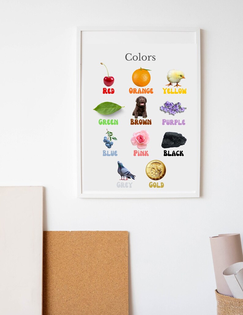 Printable Reggio Emilia Inspired Colors Chart real Life Pictures ...
