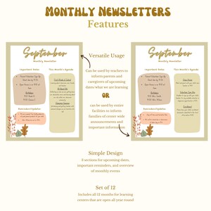 Printable Monthly Newsletters- Classroom and School Wide - Etsy