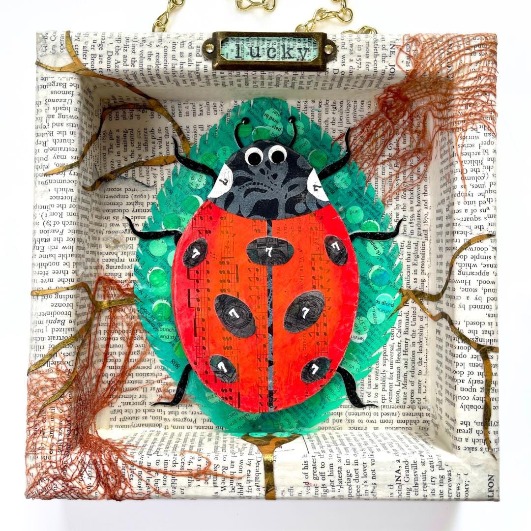 Ladybug Art, Original Ladybug Painting, Lucky Ladybug - Etsy