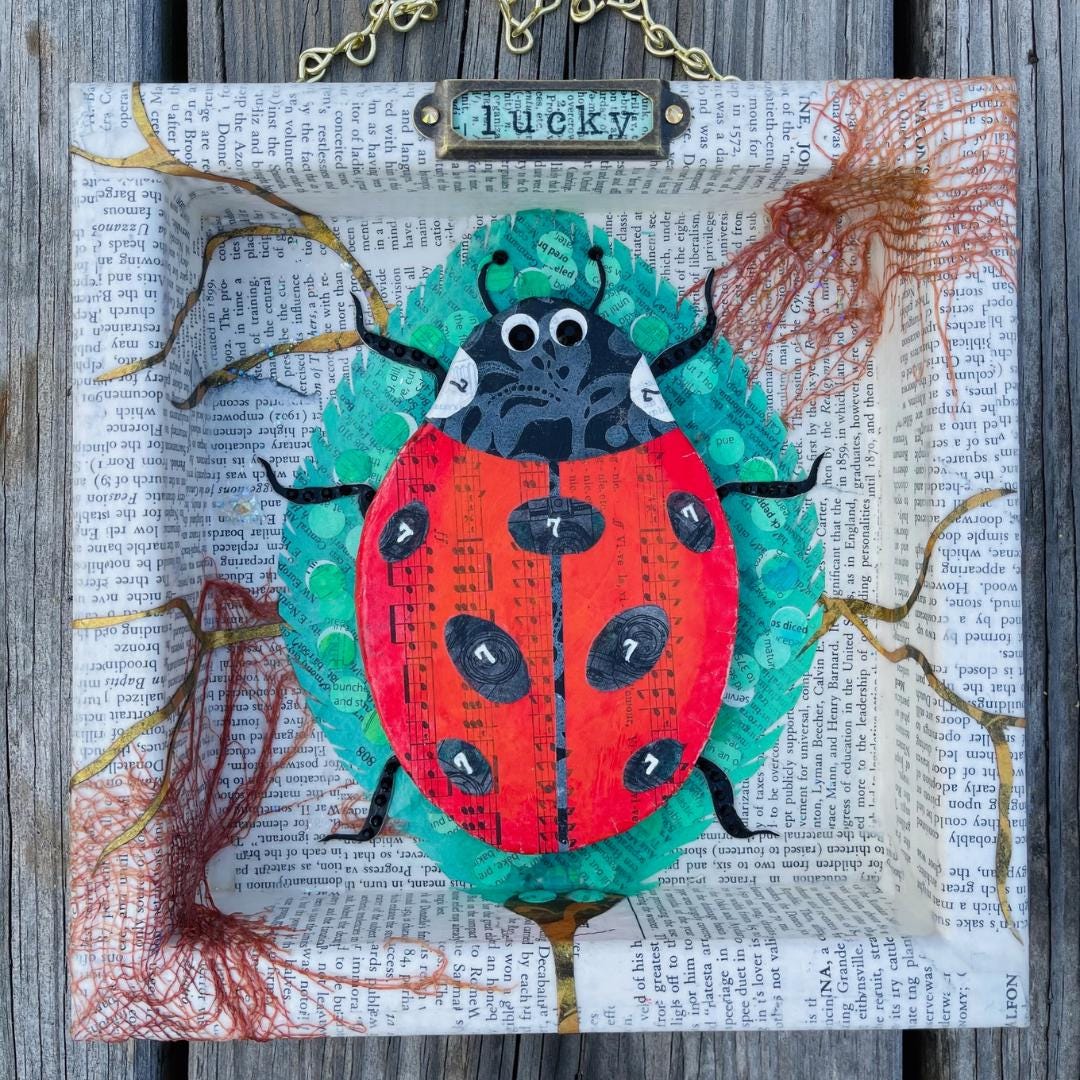 Ladybug Art, Original Ladybug Painting, Lucky Ladybug - Etsy