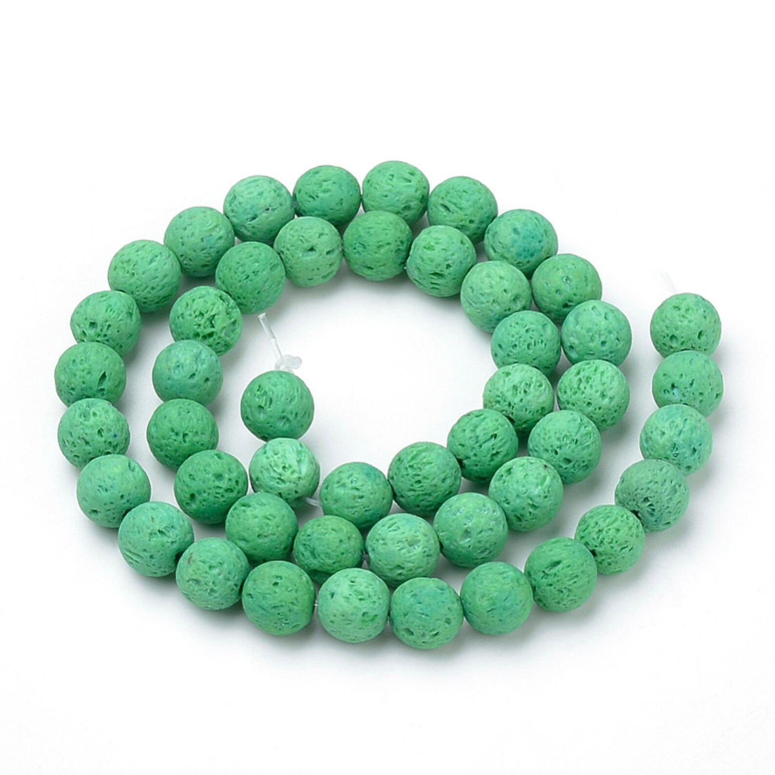 Strand 55 Light Green Lava Rock Stone 6mm Dyed Plain Round | Etsy