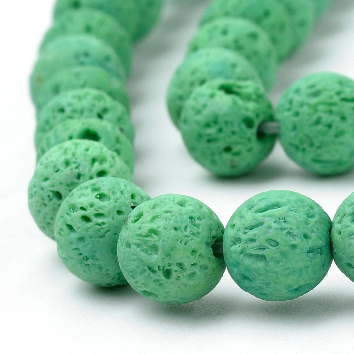 Strand 55 Light Green Lava Rock Stone 6mm Dyed Plain Round | Etsy