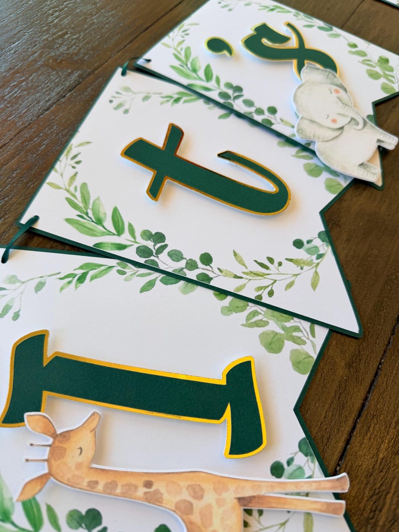 Safari Baby Shower Banner | Watercolor Jungle Animals, It's a Boy - Etsy