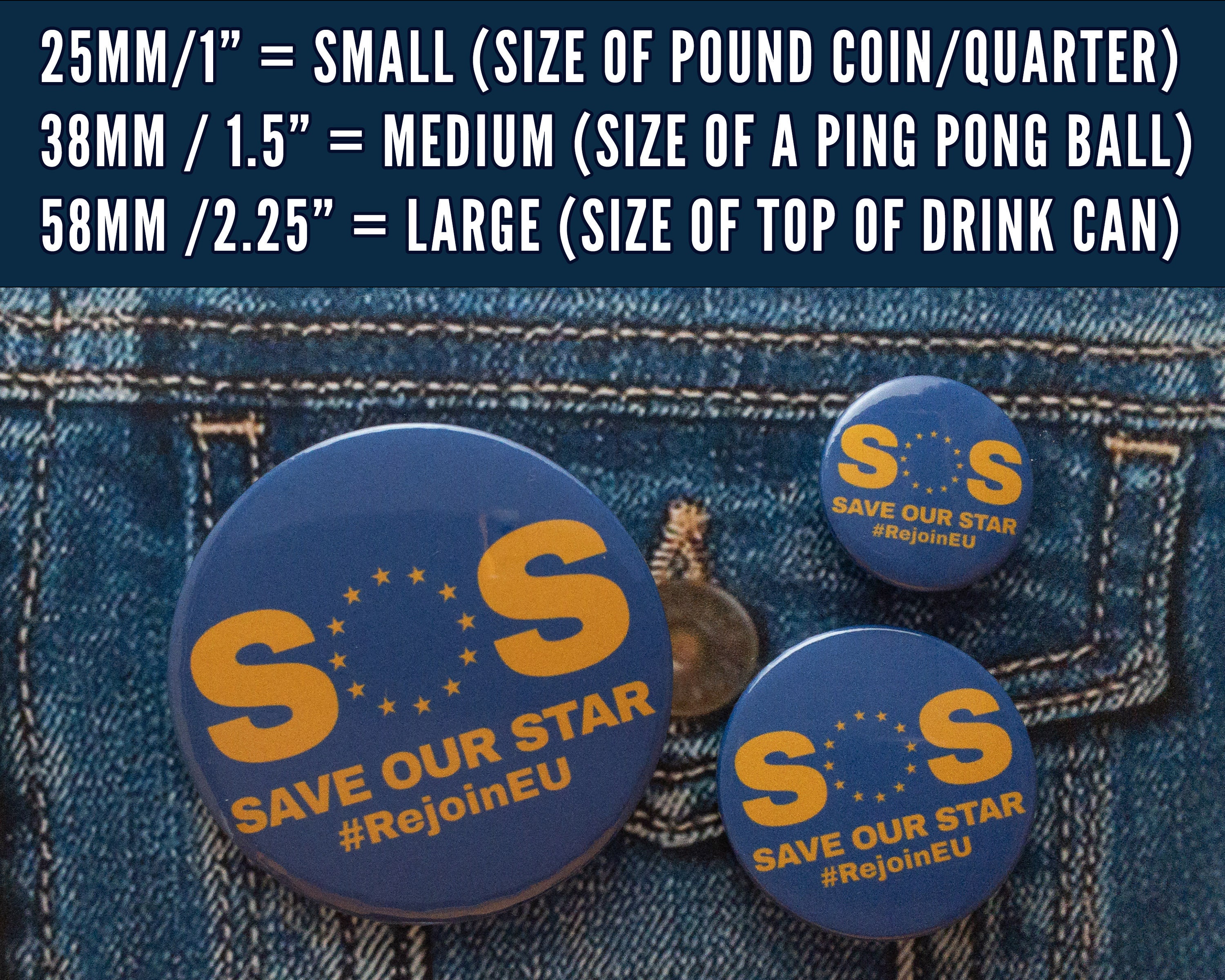 SOS Save Our Star rejoineu Pin Button Badge Pro-eu Fridge - Etsy