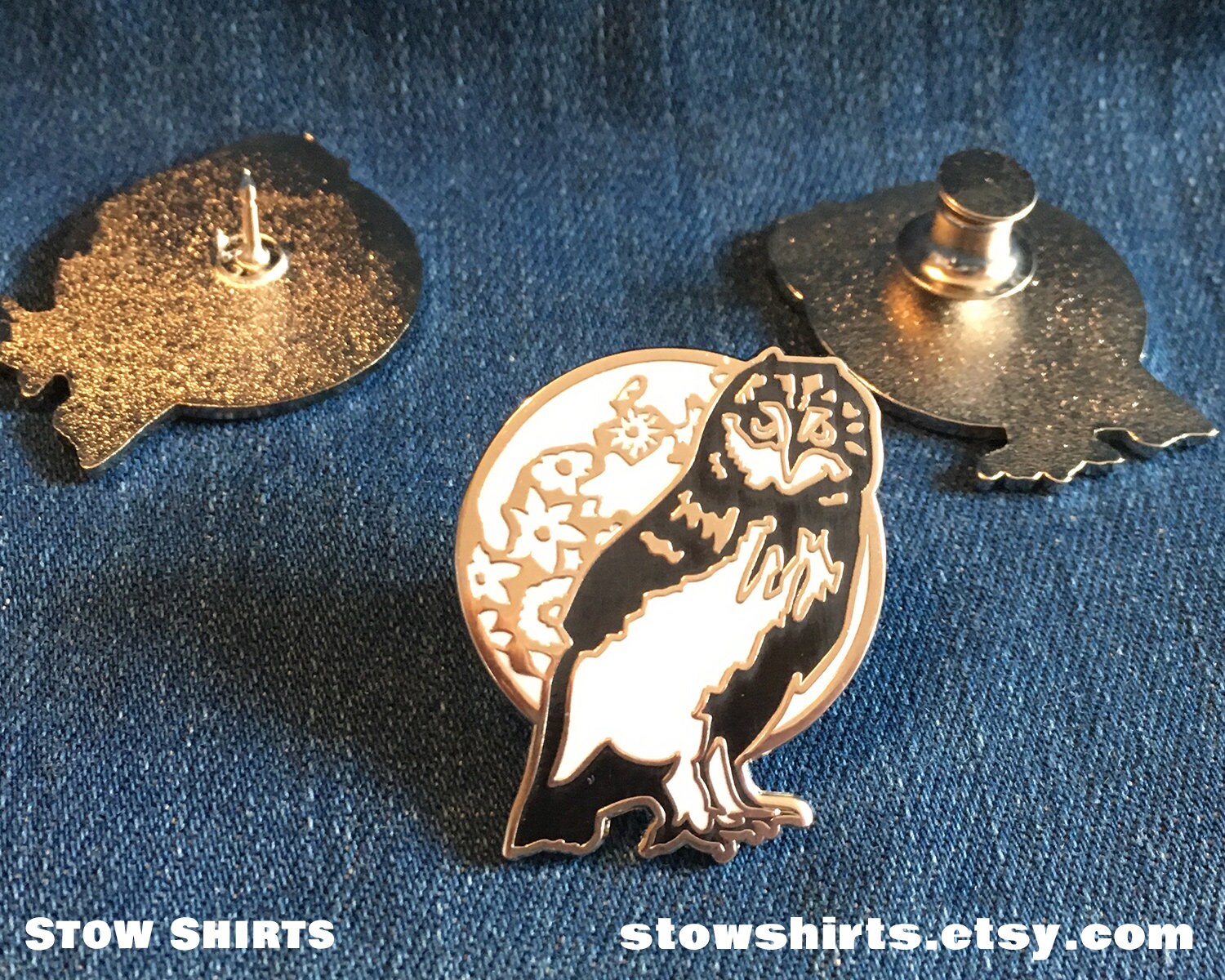 Owl Enamel Pin Owls Flowers Enamel Pin Blodeuwedd Enamel - Etsy