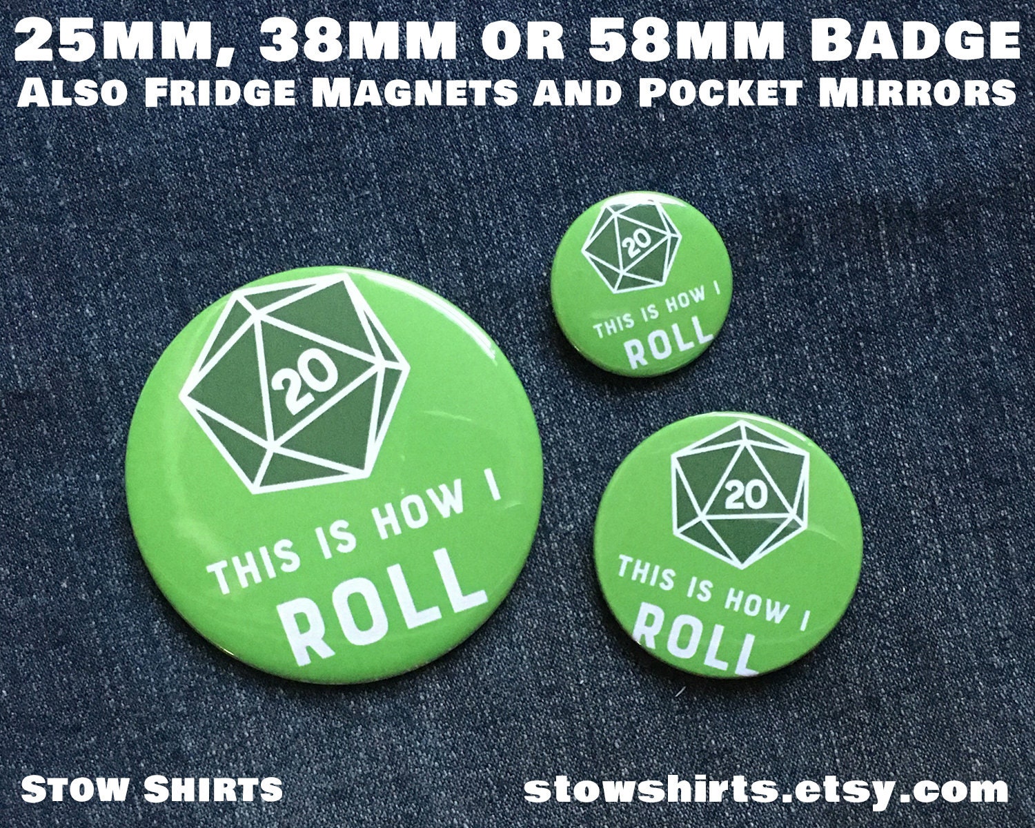 This is How I Roll Funny Gamer Button Badge Natural D20 | Etsy