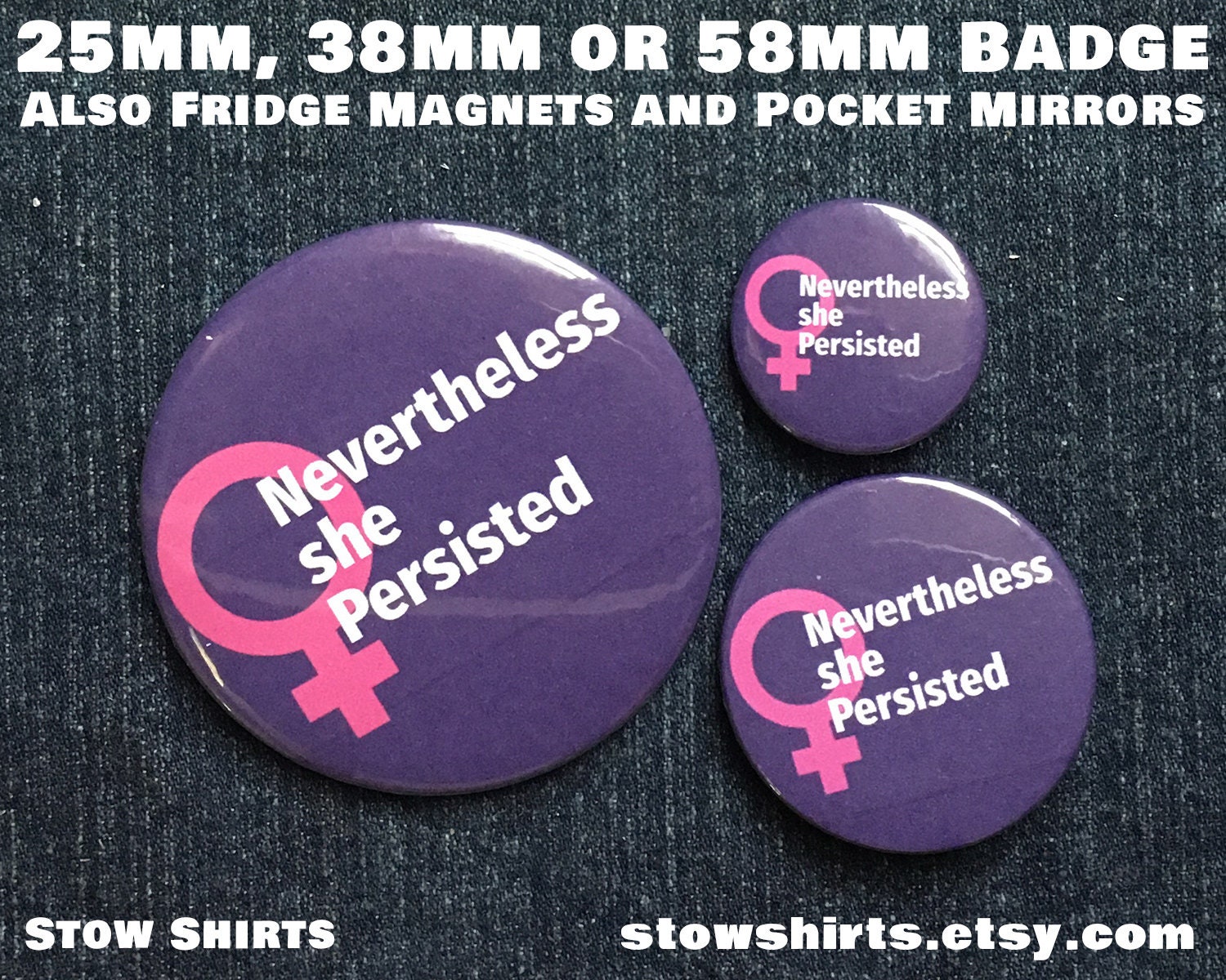 Nevertheless She Persisted Pin Button Badge 25mm 38mm 58mm - Etsy
