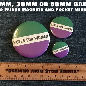 Votes for Women Suffragist Suffragette Button Badge, Fridge Magnet or ...