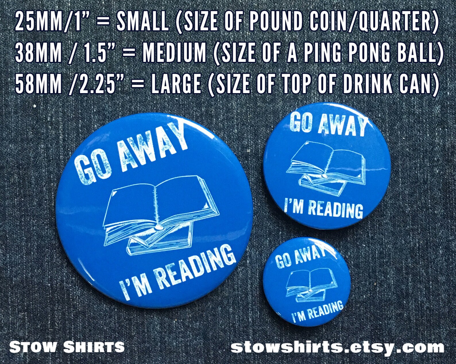 Funny Introvert Badge Go Away I'm Reading Funny - Etsy UK