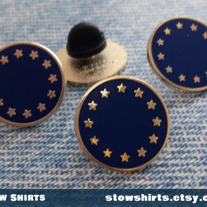 European Flag Enamel Pin, Circular EU Enamel Pin, Europe Metal Pin ...