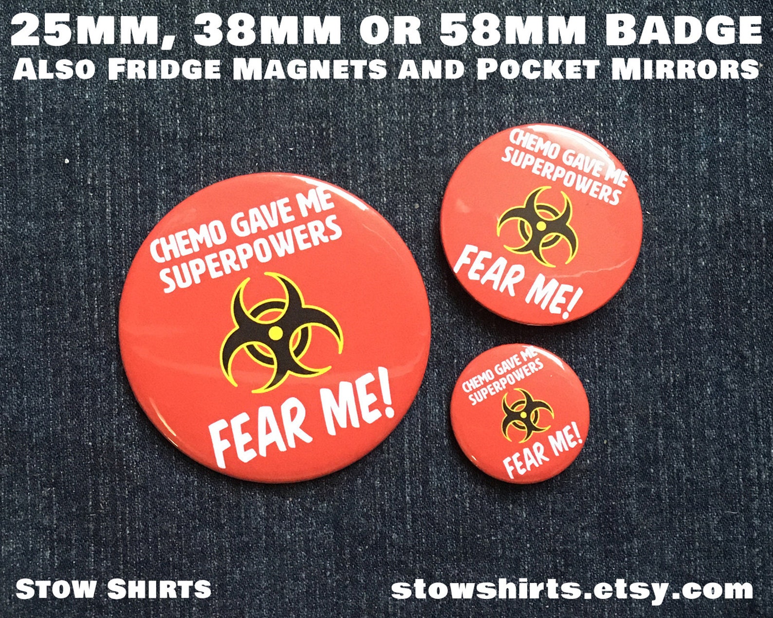 Chemo Gave Me Superpowers Fear Me Pin Button Badge Cancer - Etsy