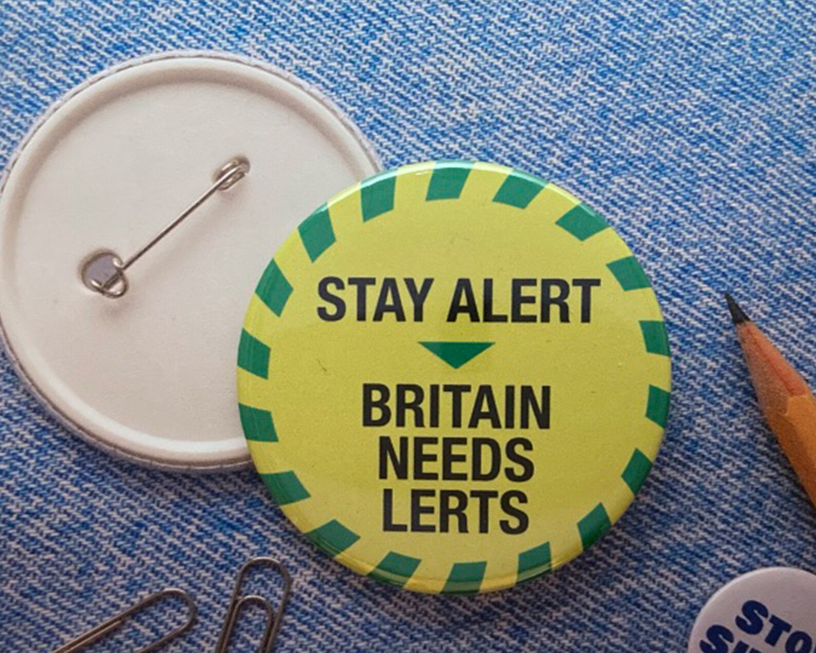 Stay Alert Britain Needs Lerts Retro Pin Button Badge | Etsy UK