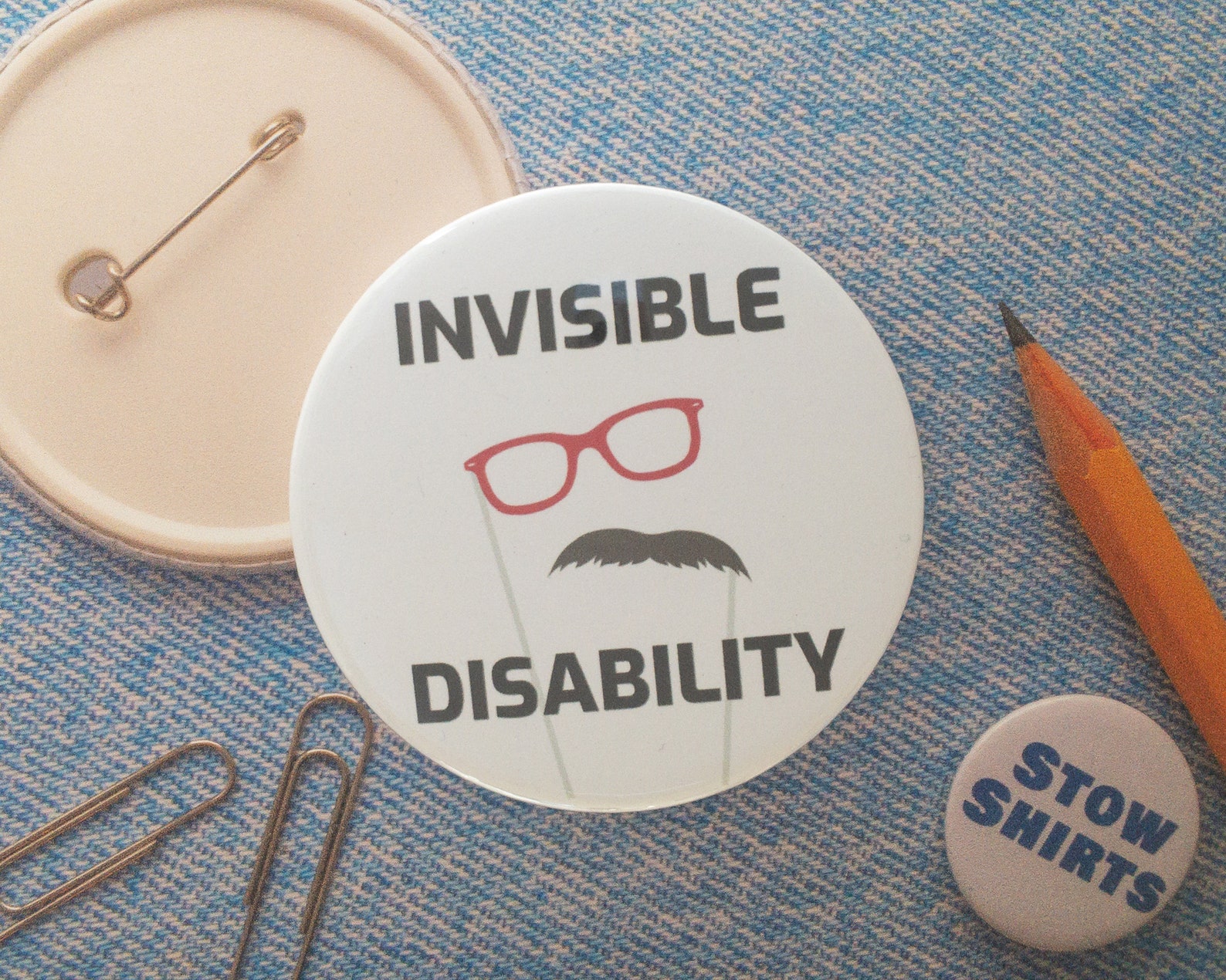 Invisible Disability pin back button badge fridge magnet or | Etsy