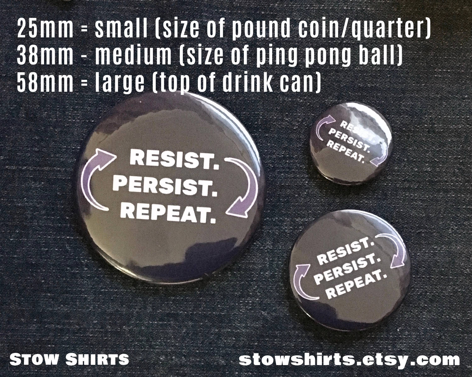 Resist. Persist. Repeat. Pin Button Badge Political Pin - Etsy