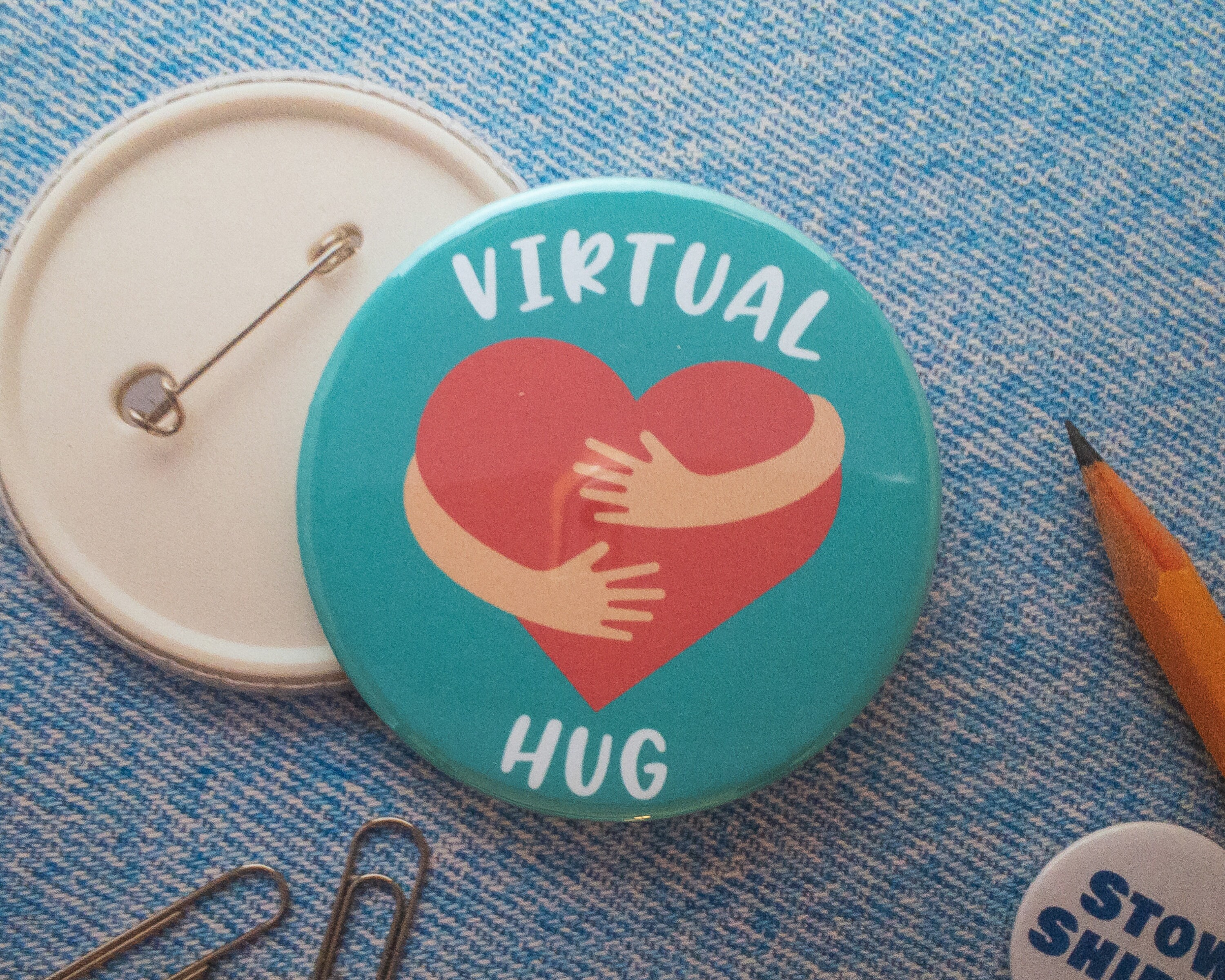 Virtual Hug Pin Button Badge Public Health Message Fridge | Etsy