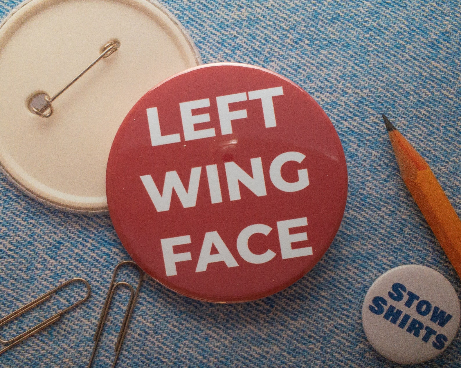 Left Wing Face Pin Button Badge Political Pin Badge - Etsy