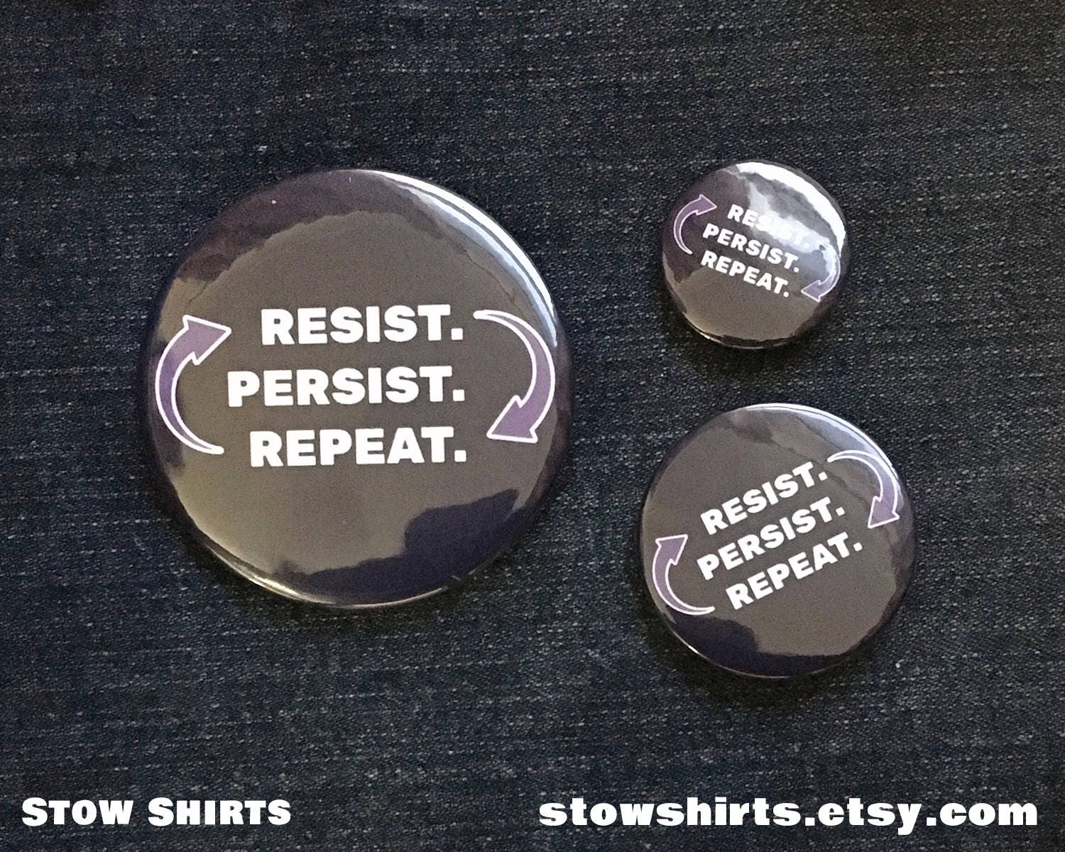 Resist. Persist. Repeat. Pin Button Badge Political Pin - Etsy