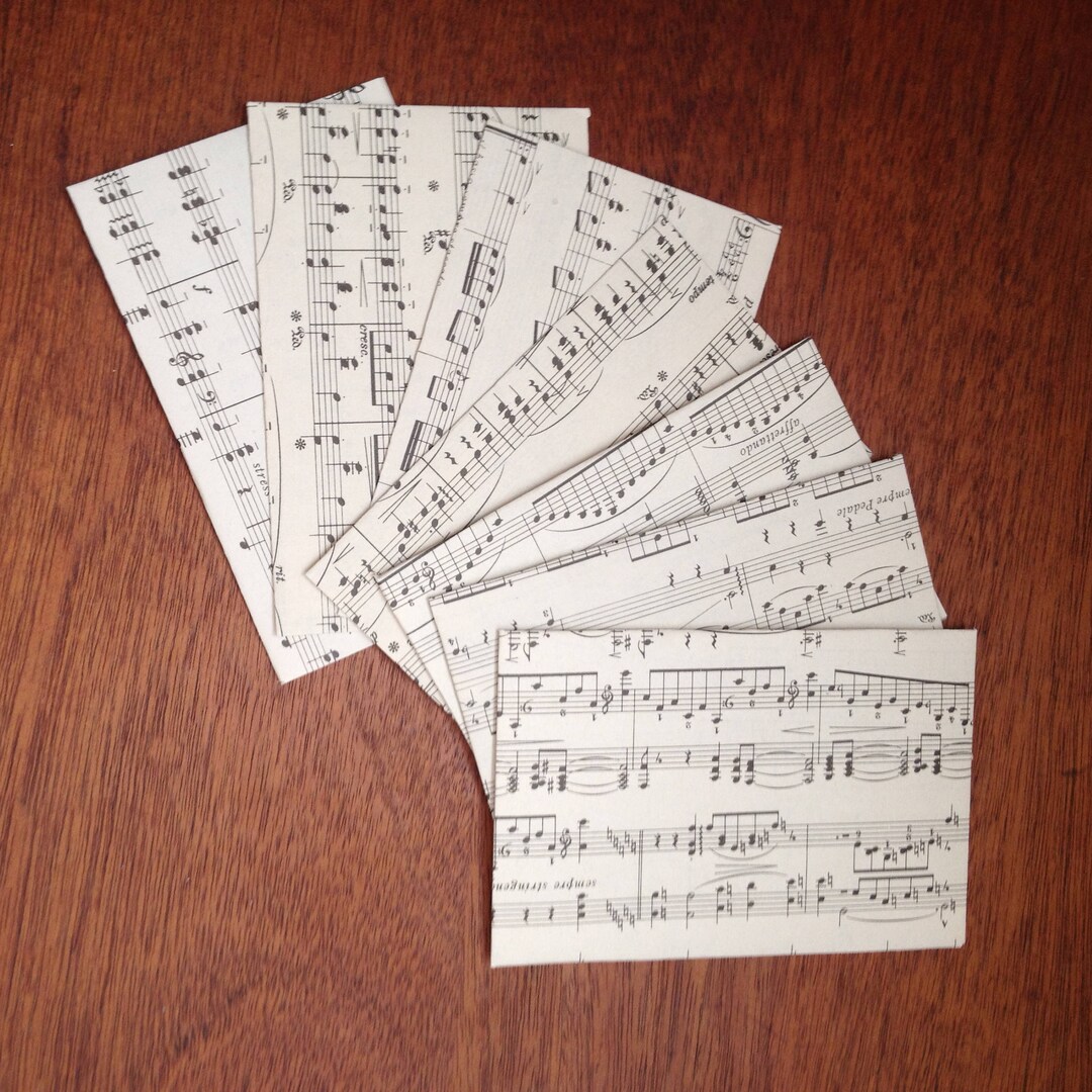 Vintage Sheet Music Envelopes: Handmade Recycled Paper, Set of 10 - Etsy