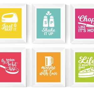 Funny Kitchen Art Kitchen Printables 6 Set Kitchen Wall - Etsy Ireland