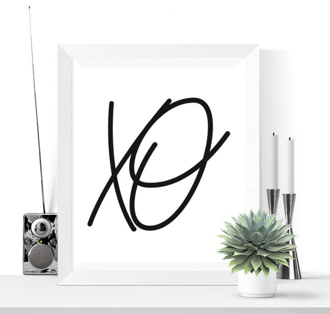 XO Art Printable Black and White XO Art Bedroom Art - Etsy