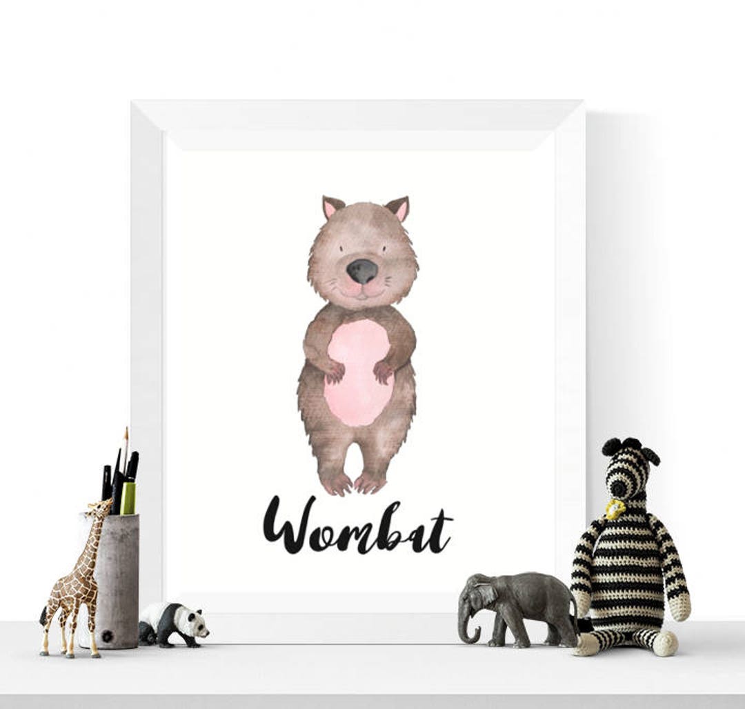 Wombat Printable Watercolor Wombat Art Australian Animals Wombat Print ...